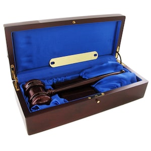 Deluxe Gavel Set With Presentation Box, Engraved Band on Gavel - Etsy