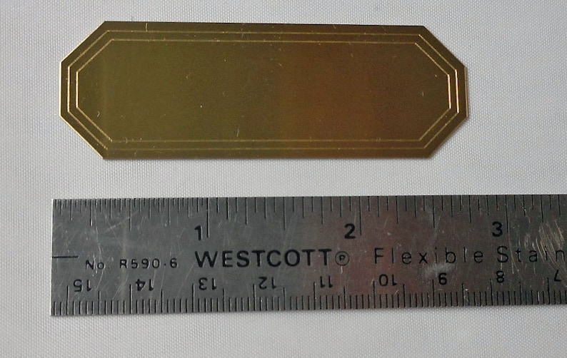 Name Plate Brass or Silver Name Plate Cut Corners, 15/16 X 2-3/4 Satin ...