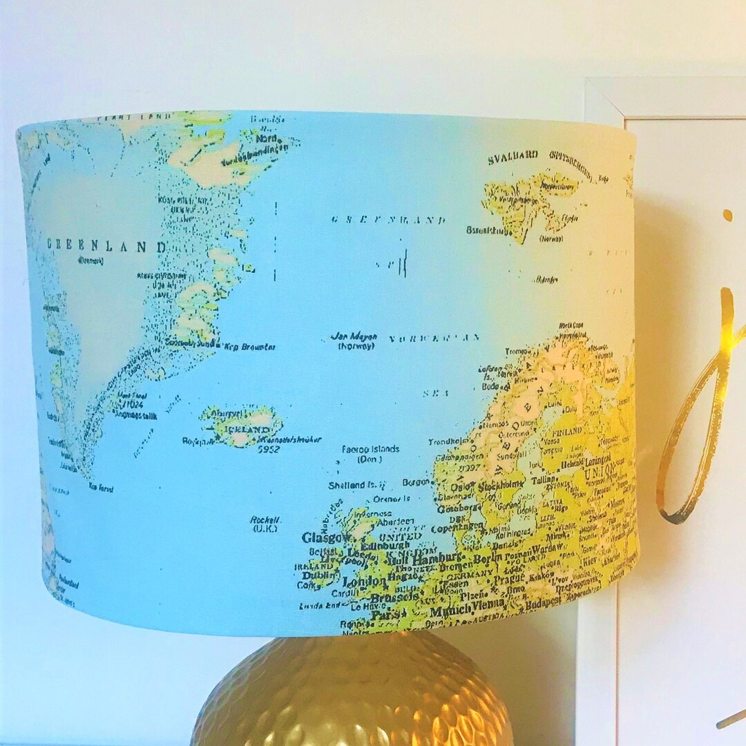 World Map Lampshade - Etsy