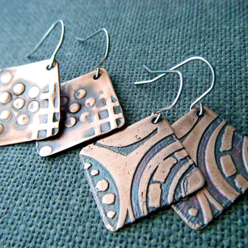 Rustic Earrings - Etsy