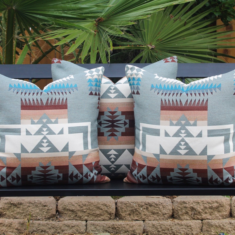 Aqua Outdoor Pillows - Etsy