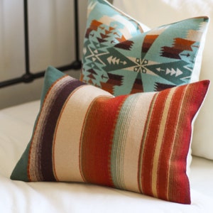 Santa Fe Stripe Wool Pillow Cover, Southwestern Pillow Cover (made to ...