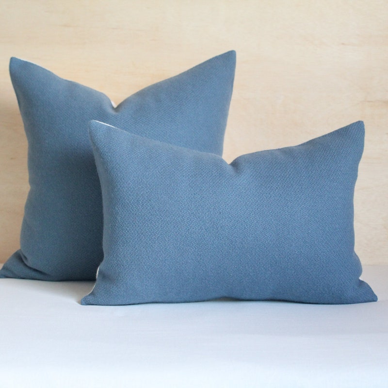 Grey Slate Blue Pillows - Etsy