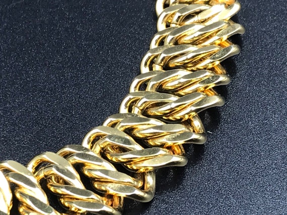 Vintage Monet Chunky Statement Link Goldtone Bracelet… - Gem