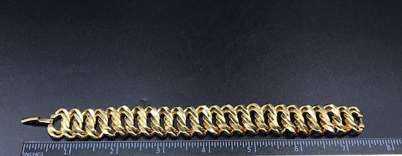 Vintage Monet Chunky Statement Link Goldtone Bracelet… - Gem