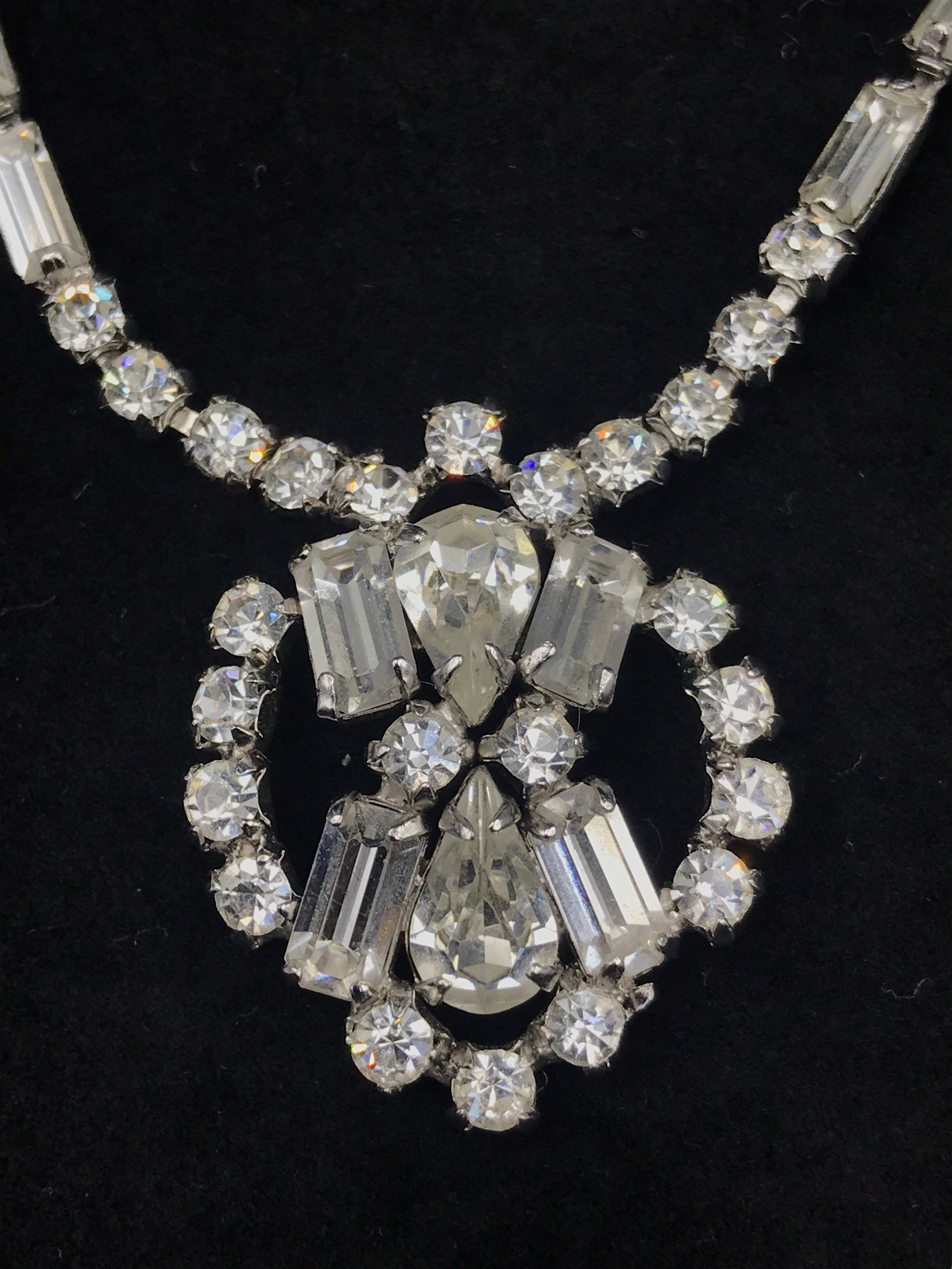 Vintage Jay Flex Sterling Rhinestones Necklace and Earrings Signed - Etsy