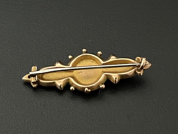 Antique Victorian 9ct Gold Ruby Brooch Pin Signed - Gem