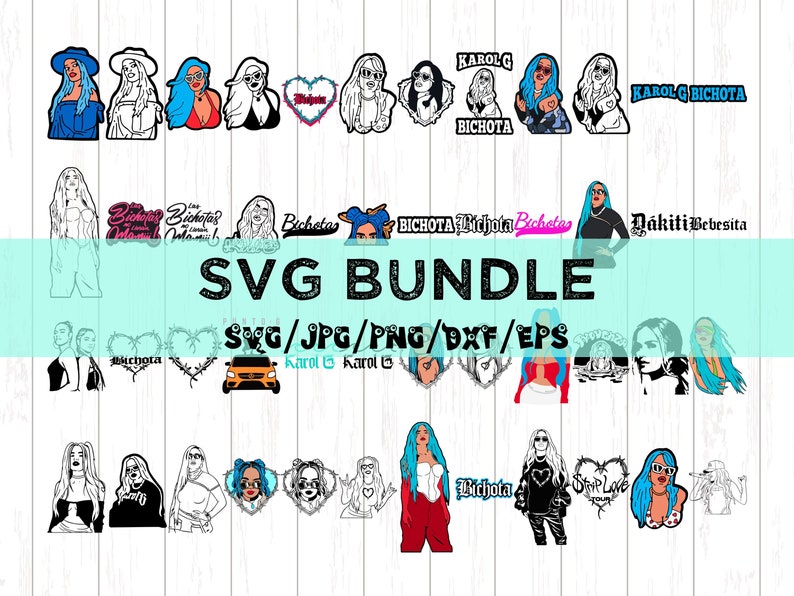 Karol G Svg Bundle Karol G Heart Png Bundle La Bichota Svg Png Karol G ...