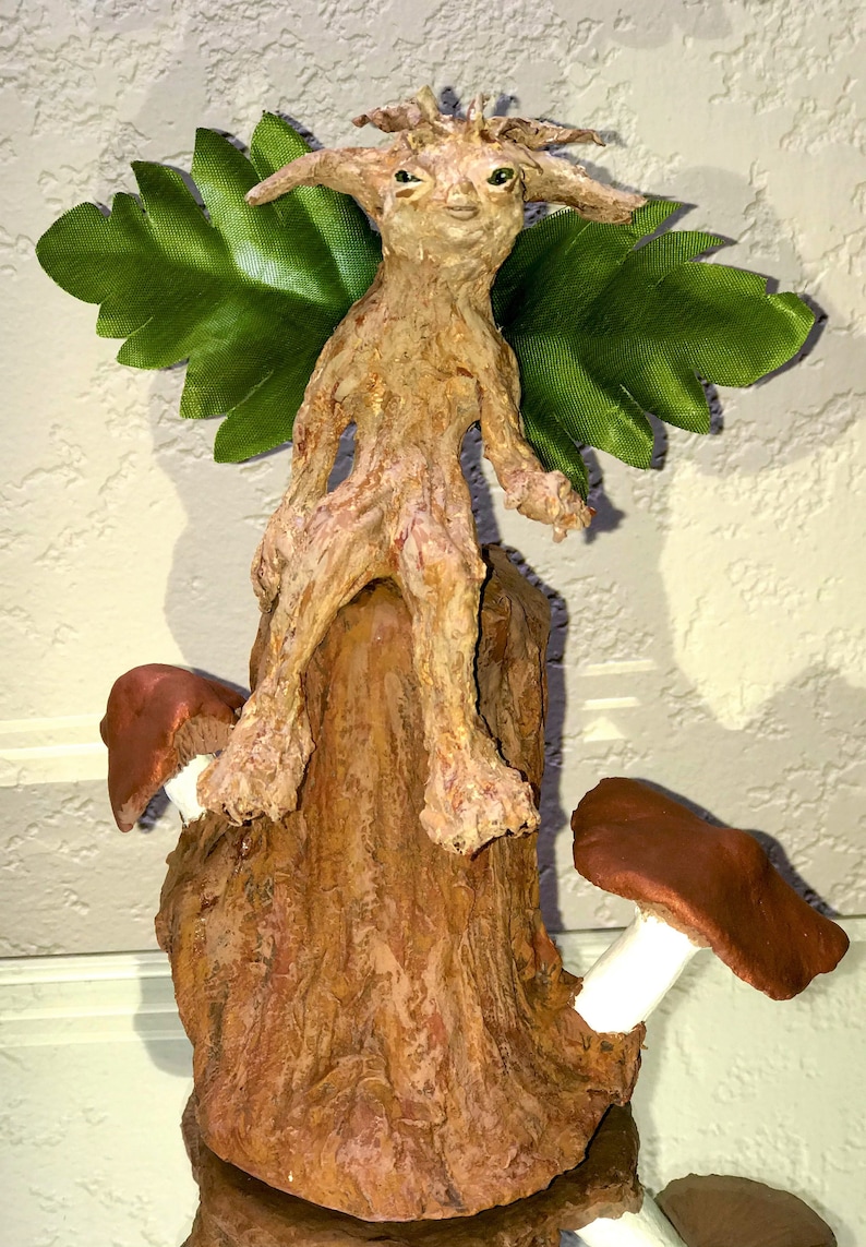 Forest Tree Nymph With Mushrooms Shelf Sitter Figurine - Etsy