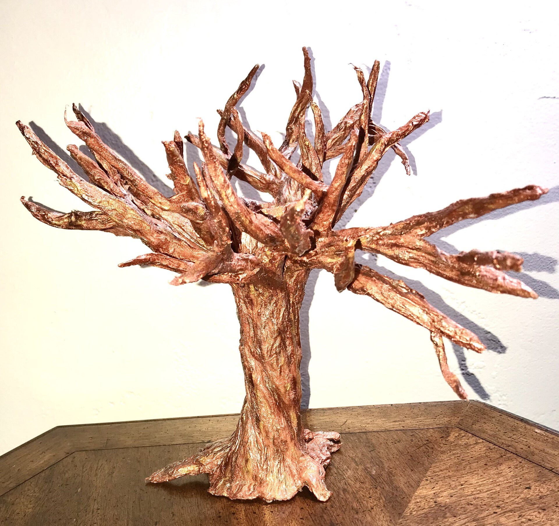 Fall Copper Toned Paper Mache Tree Tea Candle Holder - Etsy