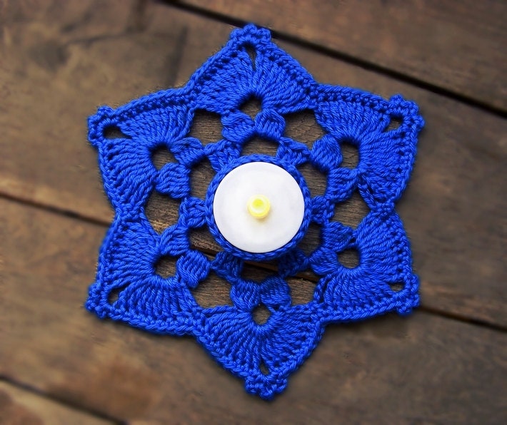 Crochet Snowflake Candle Coaster, Tealight Holder PDF Pattern - Etsy