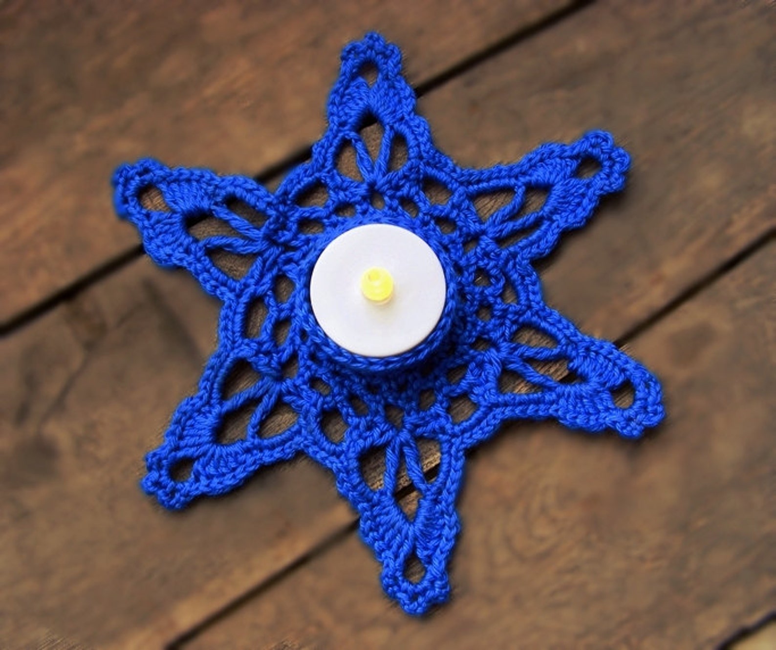 Crochet Snowflake Candle Coaster, Tealight Holder PDF Pattern - Etsy