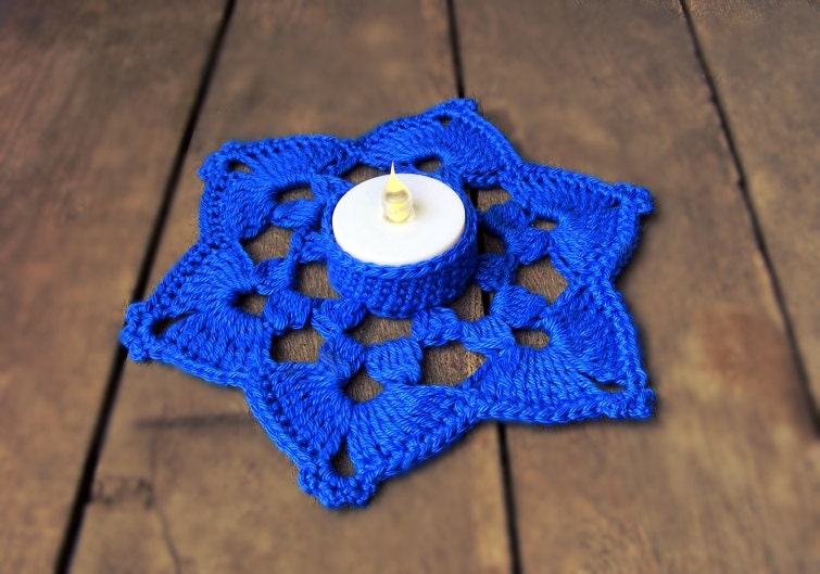 Crochet Snowflake Candle Coaster, Tealight Holder PDF Pattern - Etsy