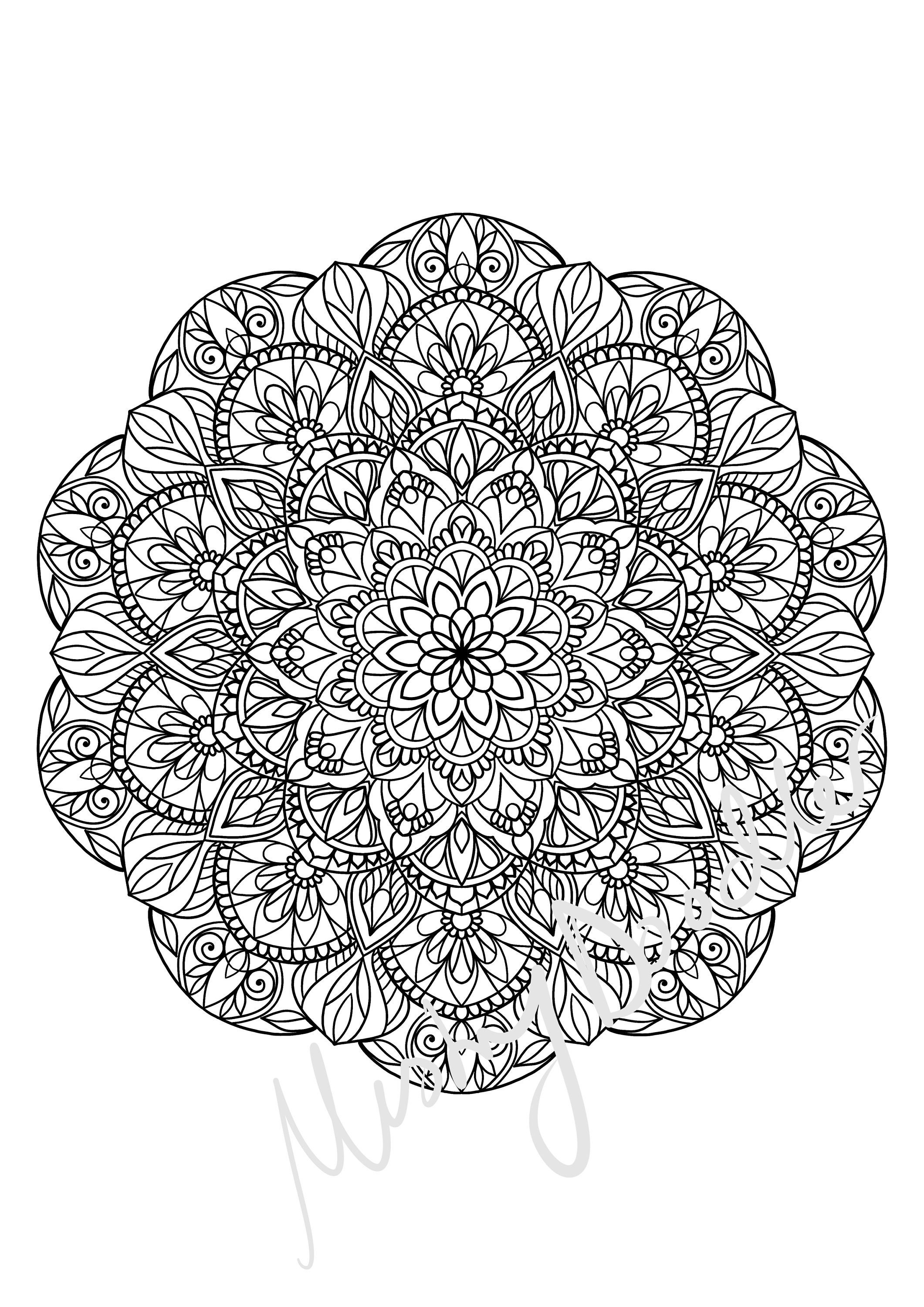 Instant Downloadable Mandala A4 Colouring Page Pattern 9 - Etsy