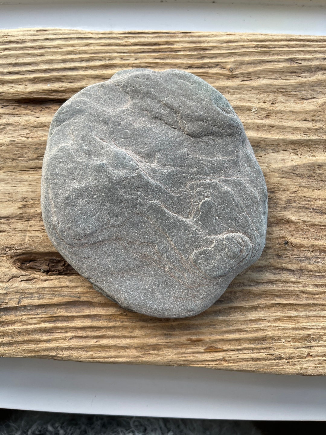 Grey Slate Dish. Round Slate Stone Flat Soap Dish. Bathroom Accessory ...