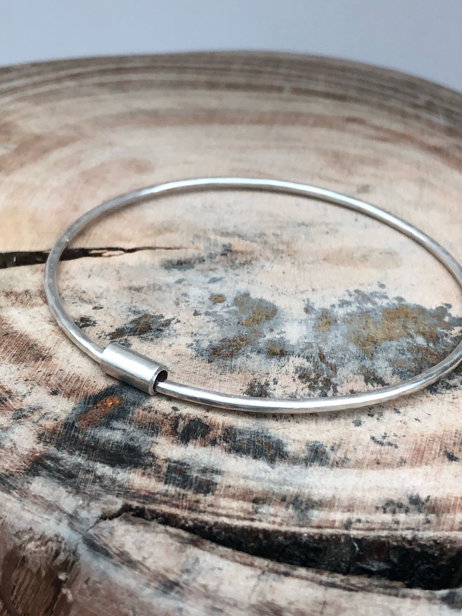 Silver Spinner Bangle. Sterling Silver Tube Bangle. Skinny - Etsy