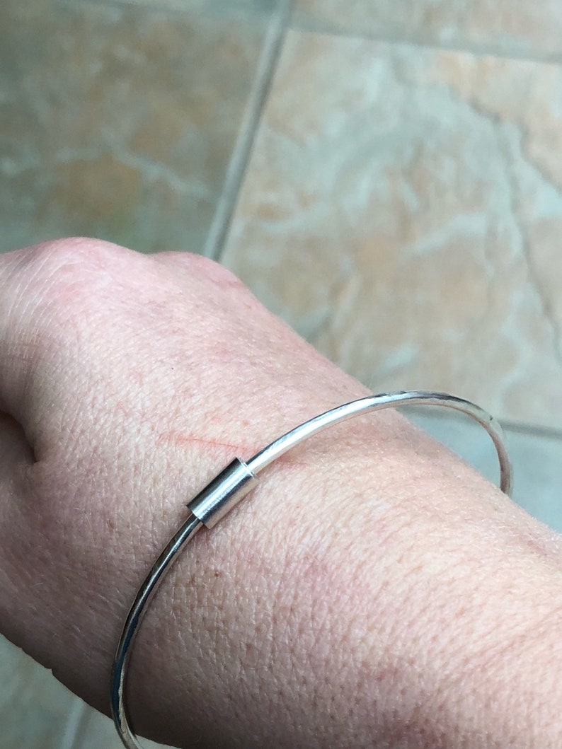 Silver Spinner Bangle. Sterling Silver Tube Bangle. Skinny - Etsy