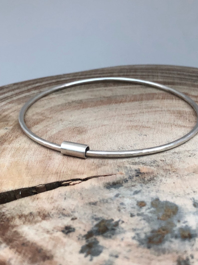 Silver Spinner Bangle. Sterling Silver Tube Bangle. Skinny - Etsy