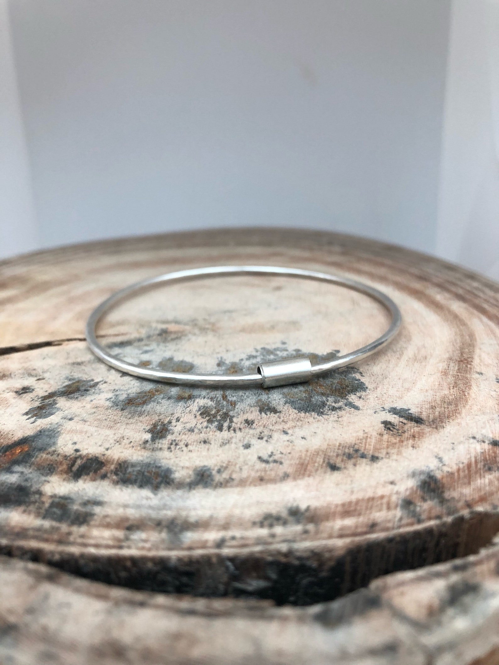 Silver Spinner Bangle. Sterling Silver Tube Bangle. Skinny - Etsy