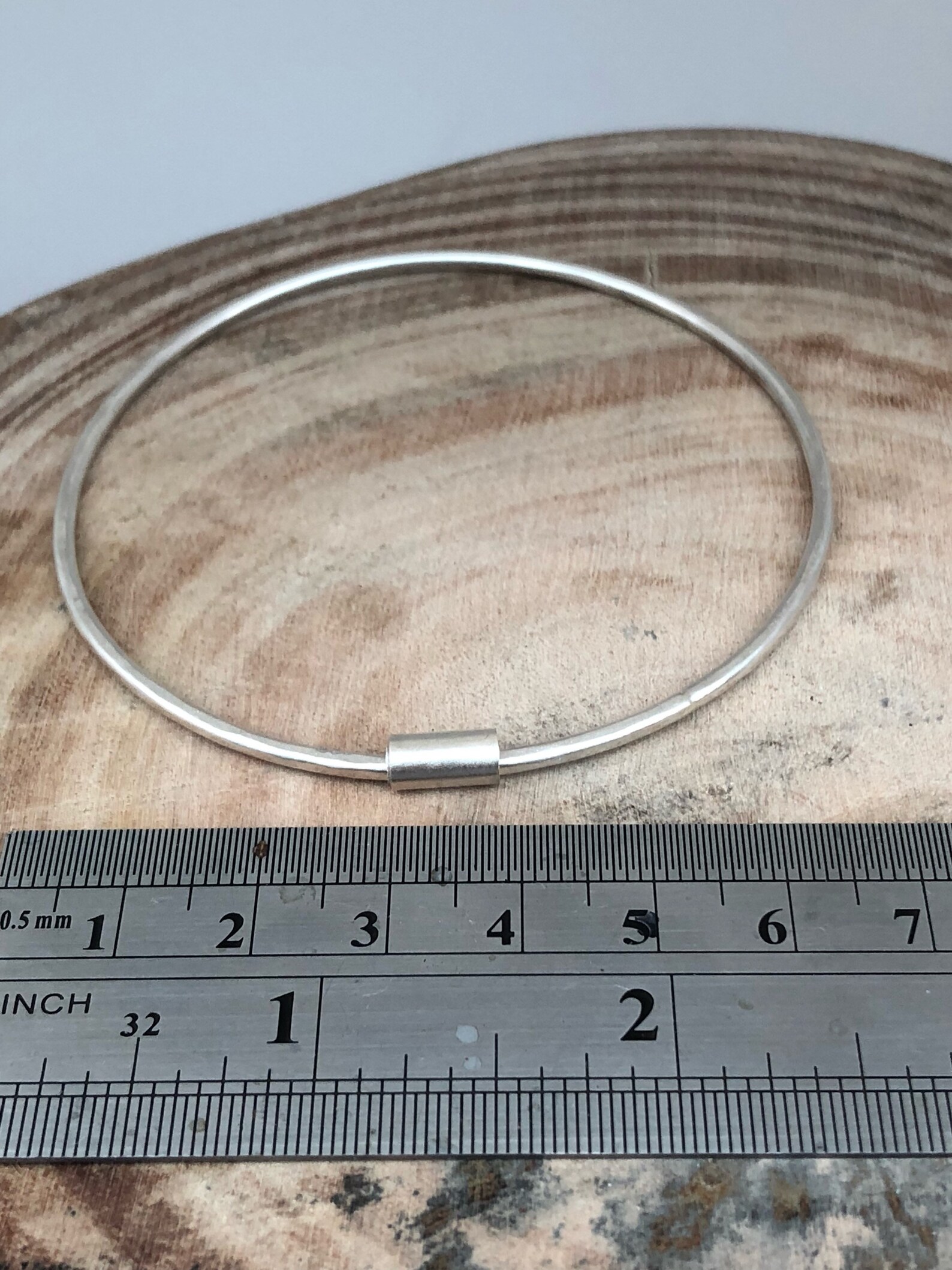 Silver Spinner Bangle. Sterling Silver Tube Bangle. Skinny - Etsy