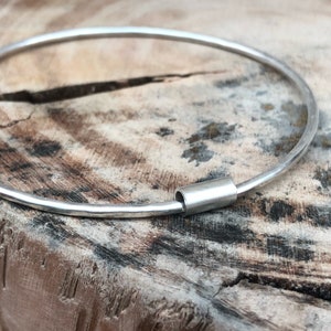 Silver Spinner Bangle. Sterling Silver Tube Bangle. Skinny - Etsy