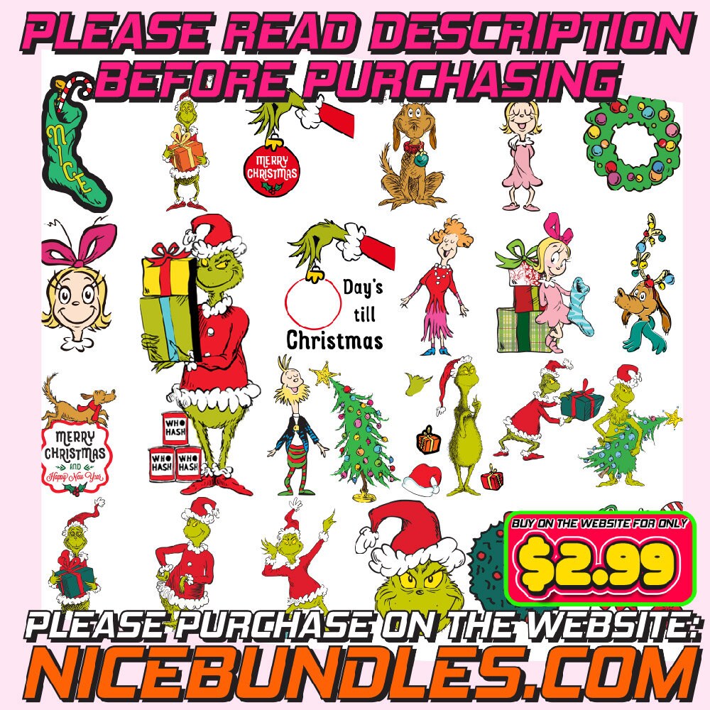 Retro the Grinch Bundle 24 UNIQUE DESIGN Grinch Clipart - Etsy