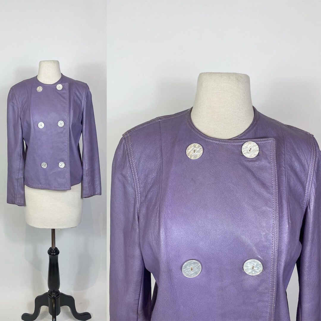 1960s 1970s Lavender Purple Leather Jacket by Leathermode - Etsy