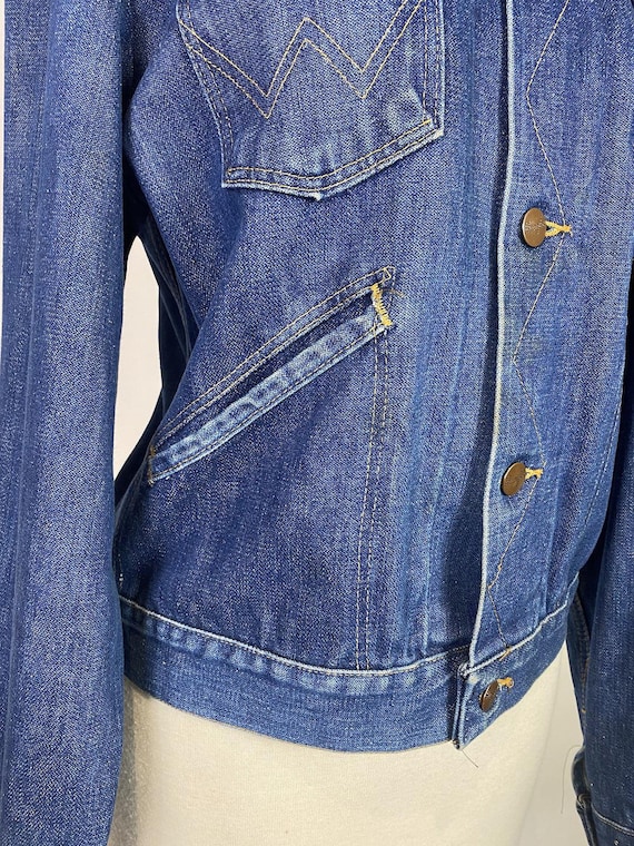 1970s Rare W Pocket Stitch Wrangler Denim Jacket - Gem