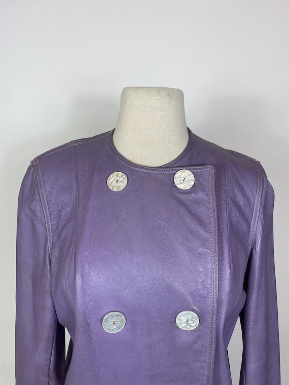 1960s - 1970s Lavender Purple Leather Jacket by Leath… - Gem