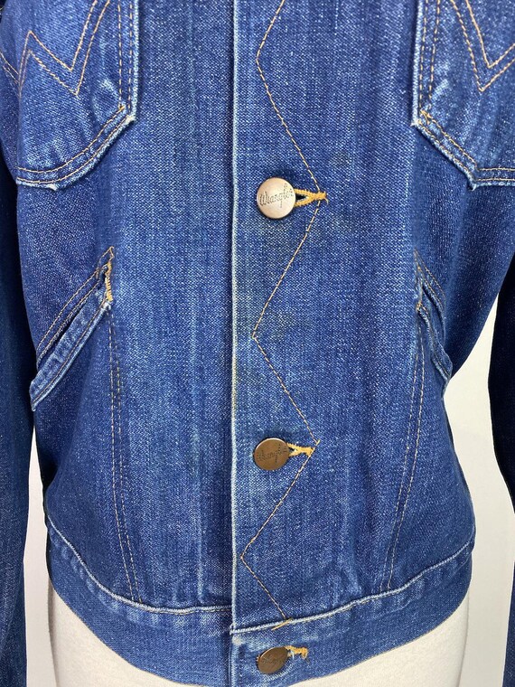 1970s Rare W Pocket Stitch Wrangler Denim Jacket - Gem