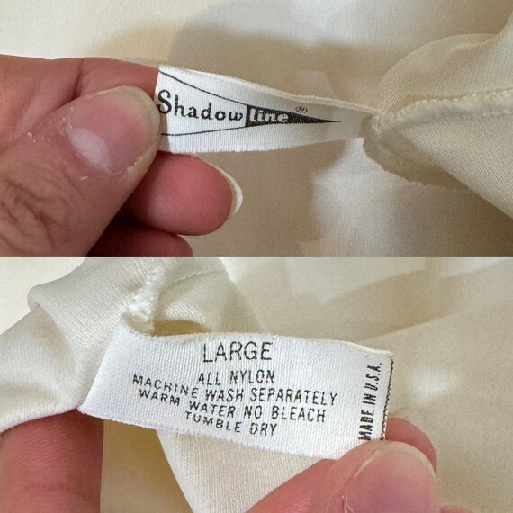 1960s Shadowline White Floral Nylon Peignoir Robe and… - Gem