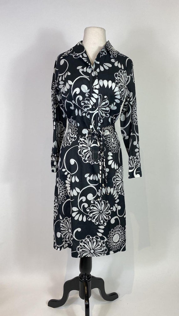 1960s Lady Bayard Bold Floral Print Button Up Dress - Gem