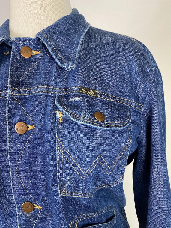 1970s Rare W Pocket Stitch Wrangler Denim Jacket - Gem