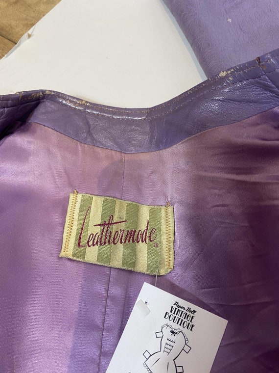 1960s - 1970s Lavender Purple Leather Jacket by Leath… - Gem