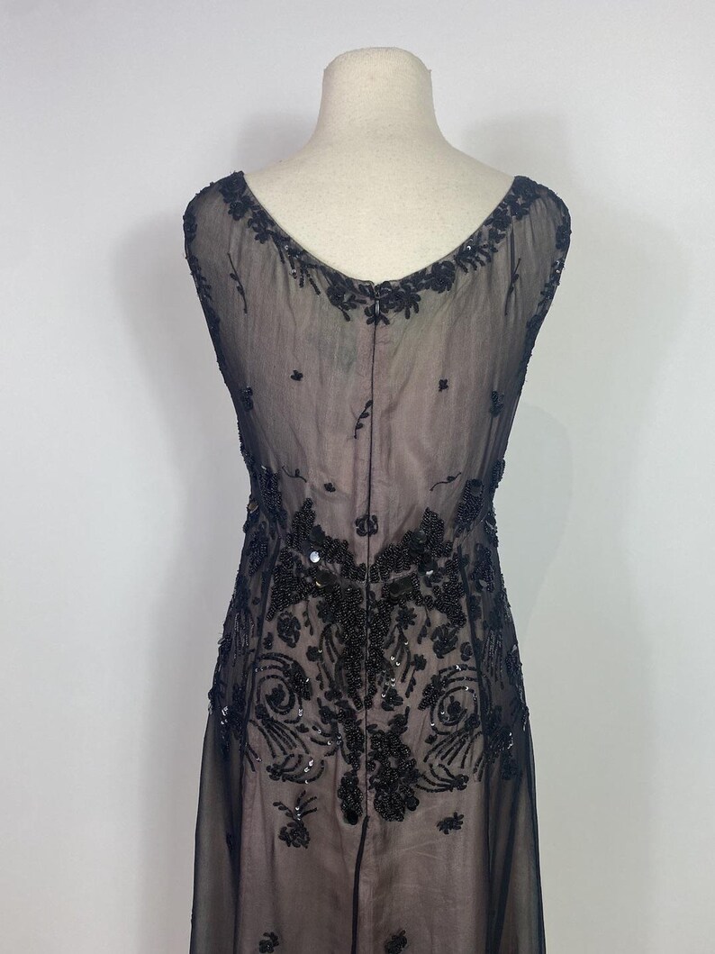 1990s Y2K Anopia Beige and Black Silk Beaded Gown Deadstock NWT - Etsy