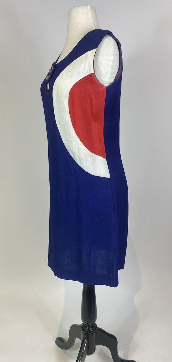 1960s Colorblock Canvas Shift Dress - Gem