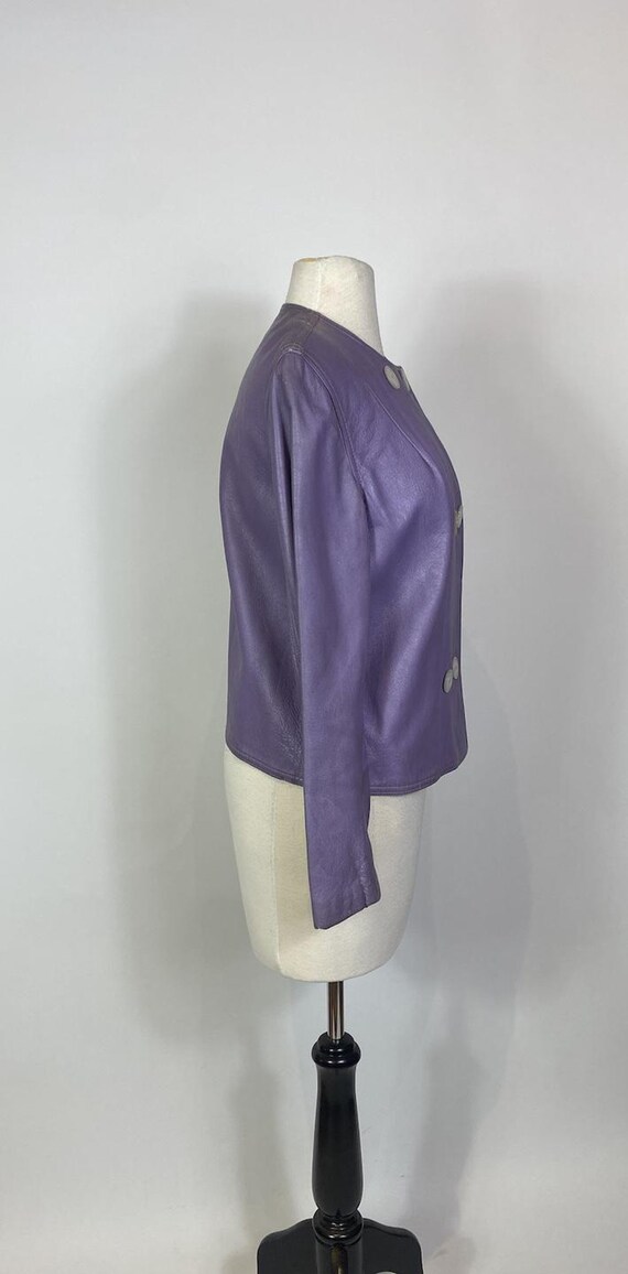 1960s - 1970s Lavender Purple Leather Jacket by Leath… - Gem