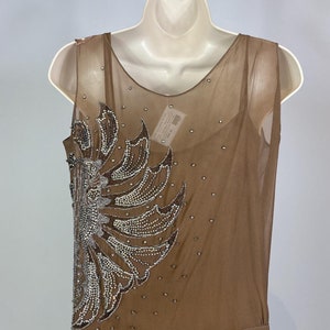 1920s Art Deco Tan Silk Chiffon Beaded Fringe Flapper Dress - Etsy
