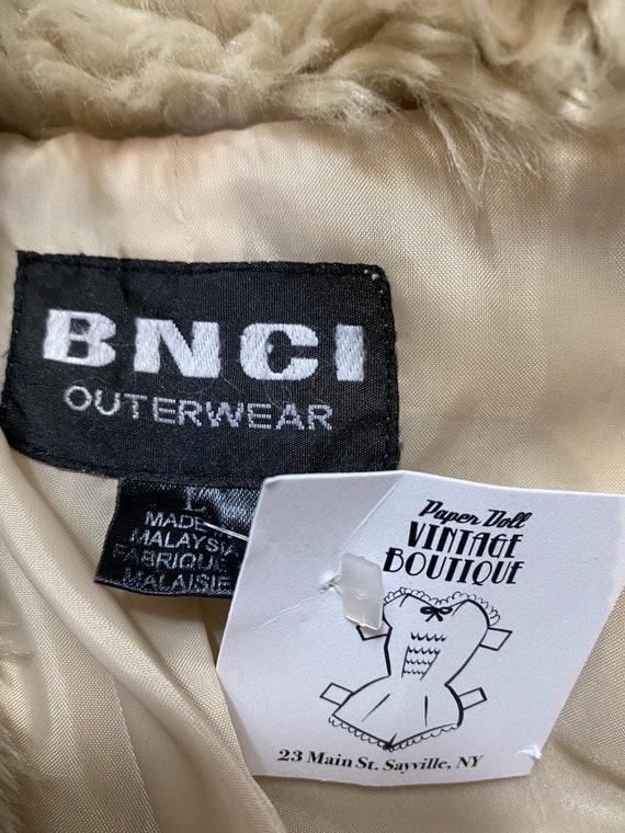 1990s - Y2K BNCI Beige Faux Fur Coat - Gem