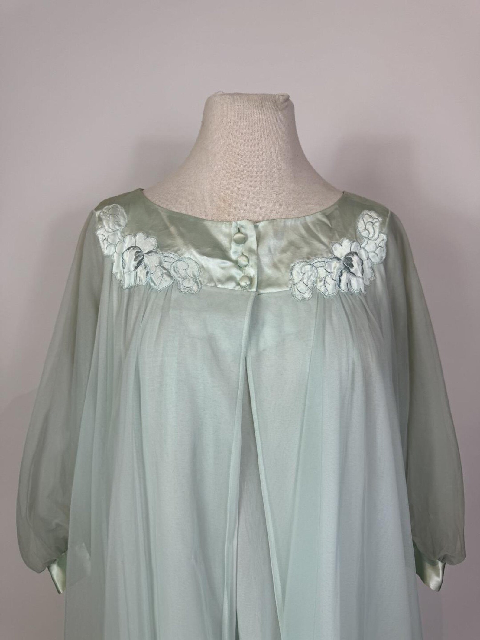 1960s Gossard Artemis Minty Green Blue Peignoir Slip and Robe Set - Etsy