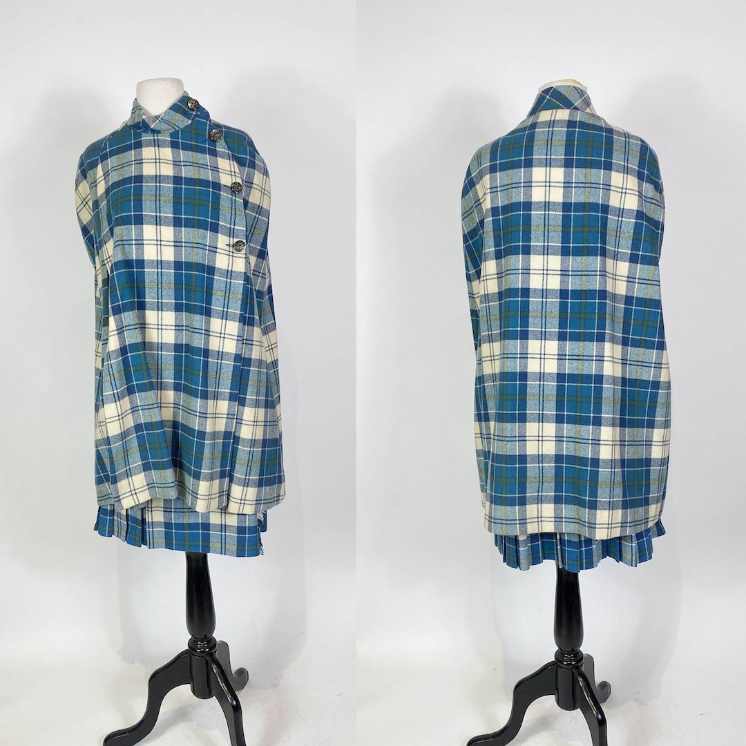 1960s Laird Porch of Scotland Plaid Wool Cape and Skirt 2 Pc. Set - Etsy