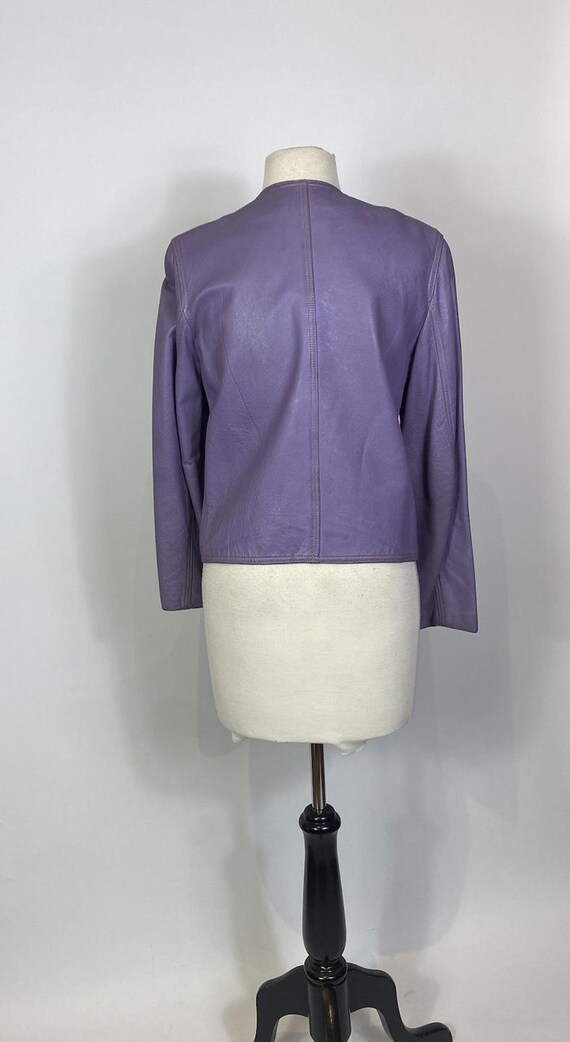1960s - 1970s Lavender Purple Leather Jacket by Leath… - Gem