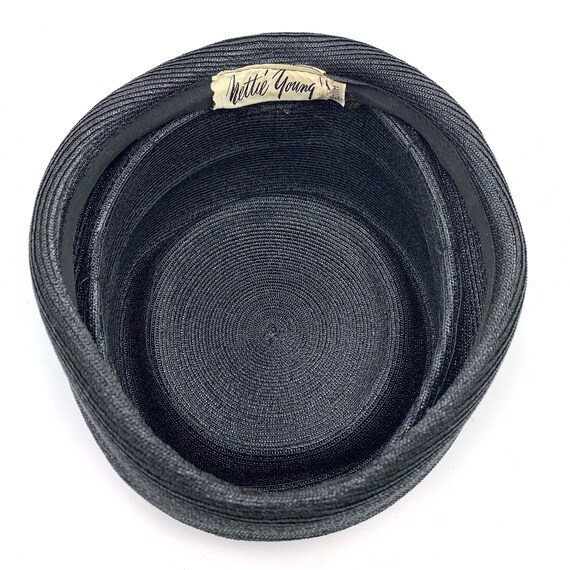 1960s Nettie Young Polkadot Veil Overlay Straw Hat - Gem