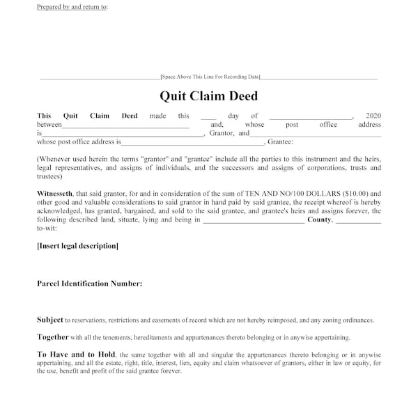 Quick Claim Deed - Etsy