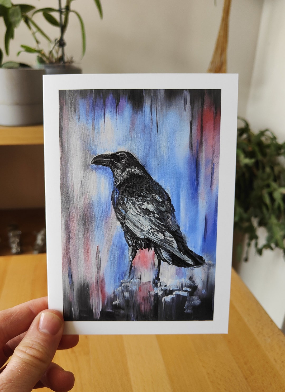 Raven Greetings Card, Corvid, Bird Card, Birthday Card, Blank All ...