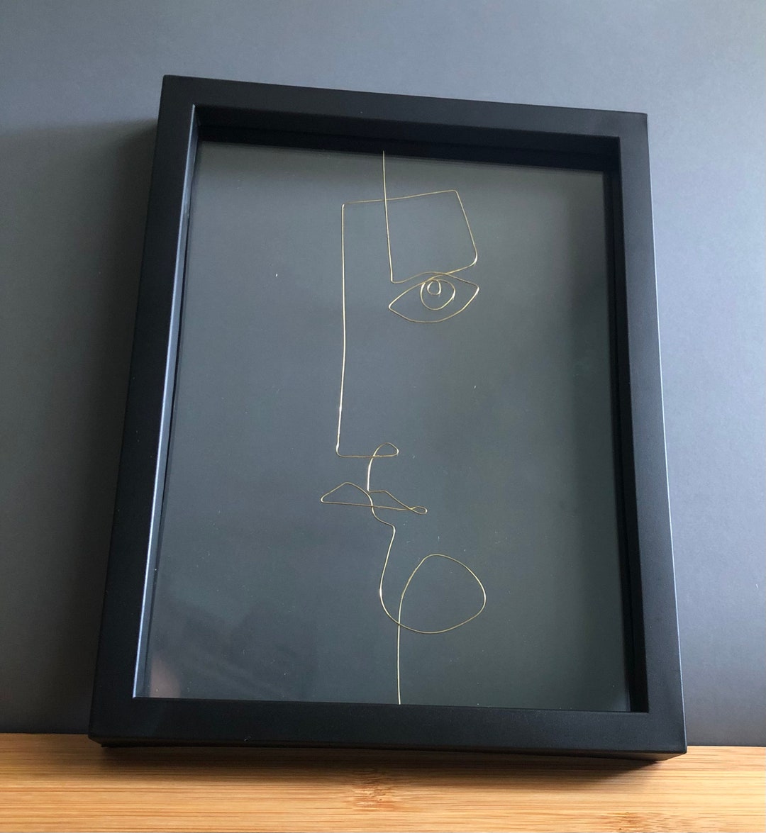 Abstract Face Wire Sculpture, Wall Art, One Line Drawing, Gallery Wall ...