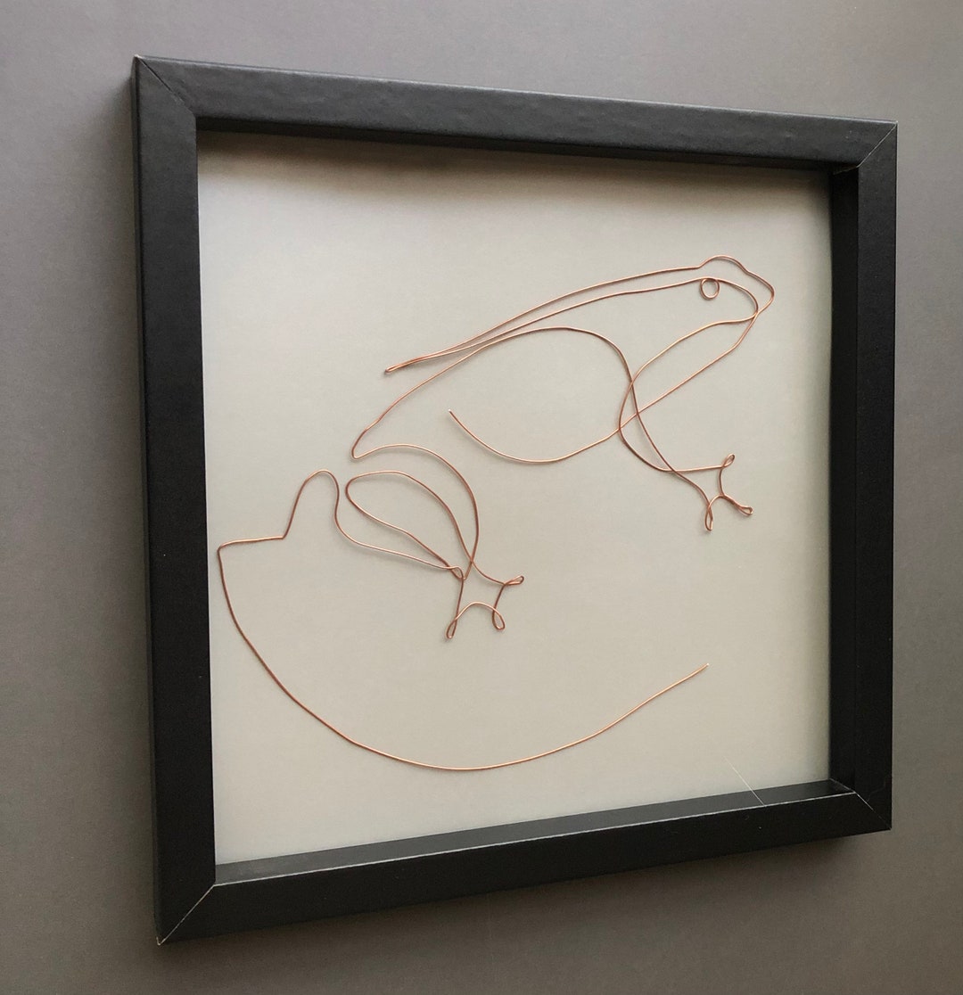 Frog Art, Wire Art Frog, Minimal Wire Sculpture, Abstract Art, One Line ...