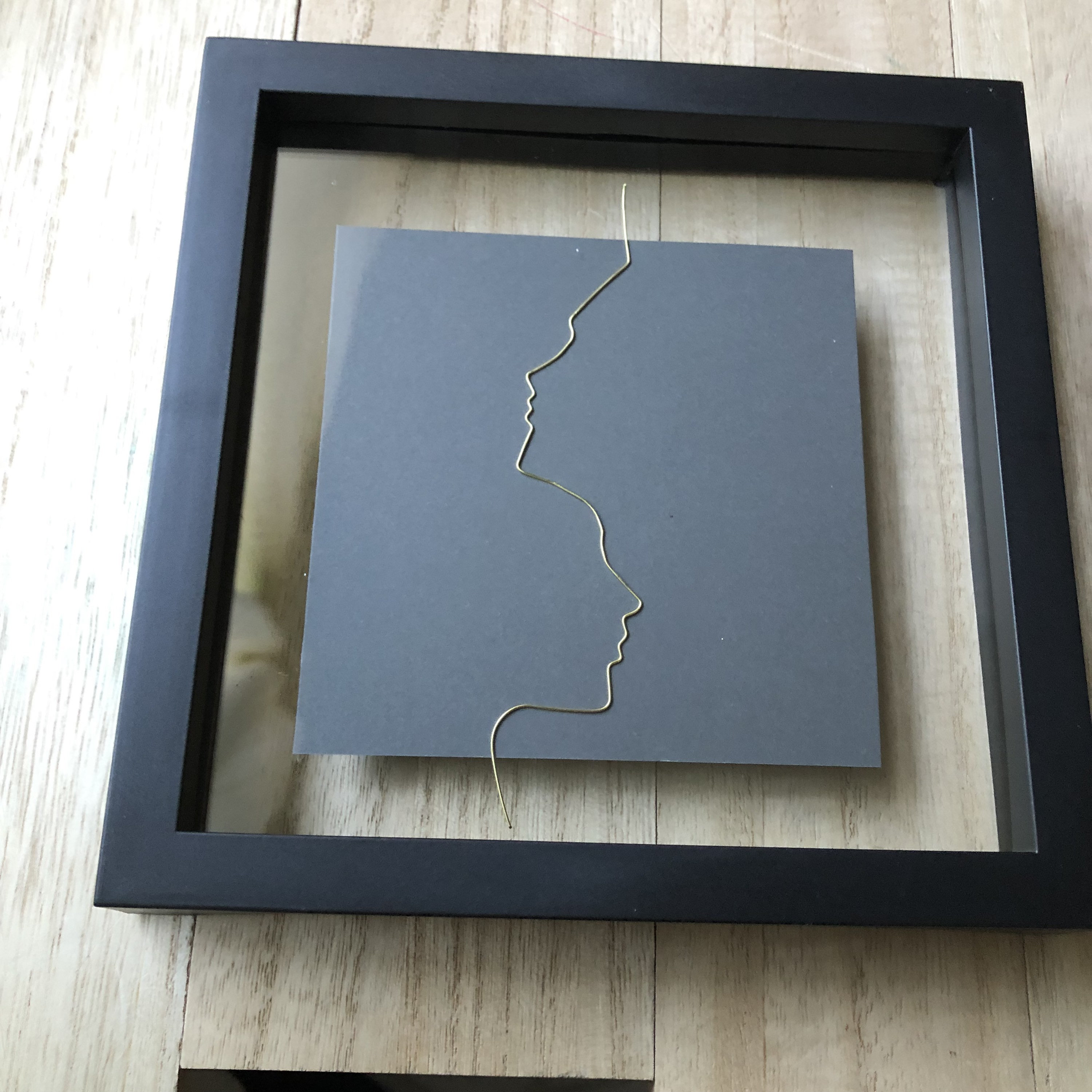 Abstract Face Framed Wire Wall Art, One Line Drawing, Wire Art, Wire ...