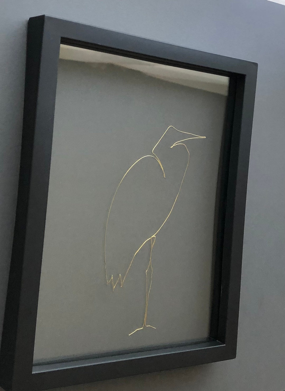 Minimalist, Wire Sculpture, Egret, Abstract Art, Wire, Brass Figurine ...