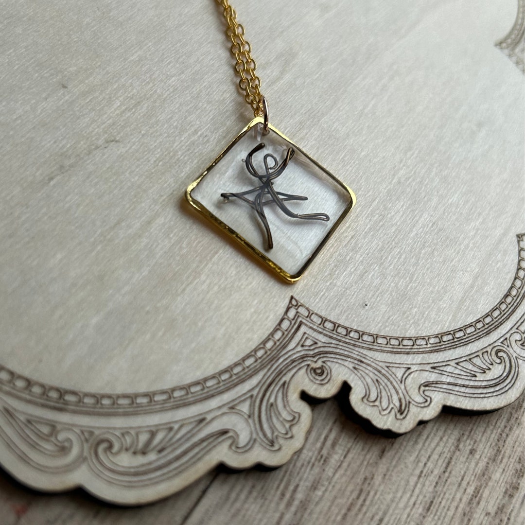 Wire Sculpted Dancing Lady Pendant Necklace - Handmade Silver Jewelry ...